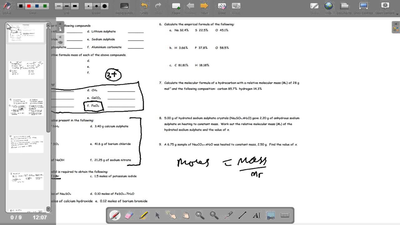 Moles and Formula Practice Questions - YouTube