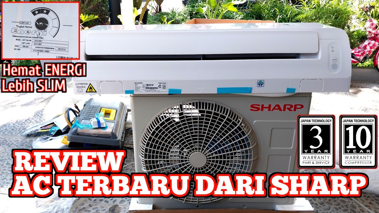 REVIEW AC TERBARU DARI SHARP TIPE AU-A7BEY !! PRODUK LOKAL - YouTube