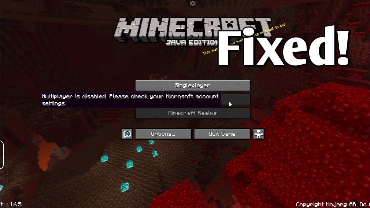 Minecraft, Multiplayer Disabled Fixed - YouTube