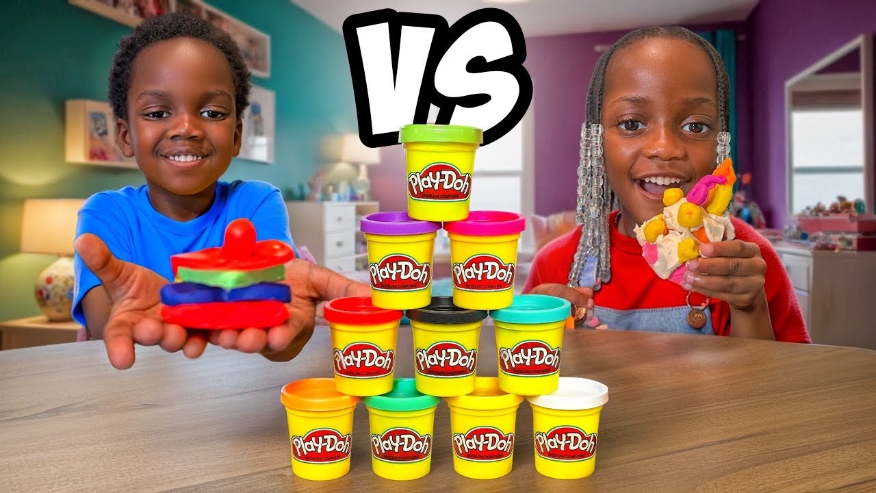 Melly Vs Major Playdoh Challenge - YouTube