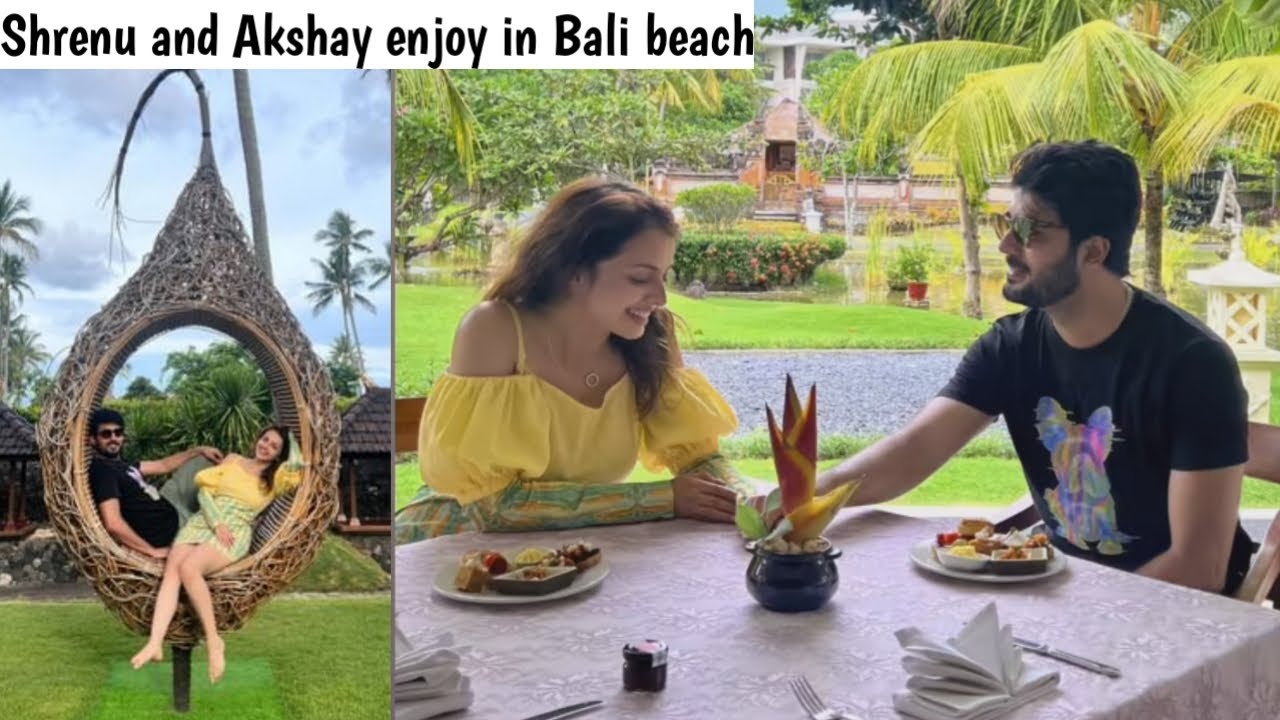 Shrenu Parikh and Akshay Mhatre newly wed couple enjoy in beach Bali ...