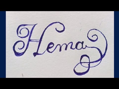 Hema Name Writing / How to write names in cursive / Hand writing/ art my Indian gallery - YouTube