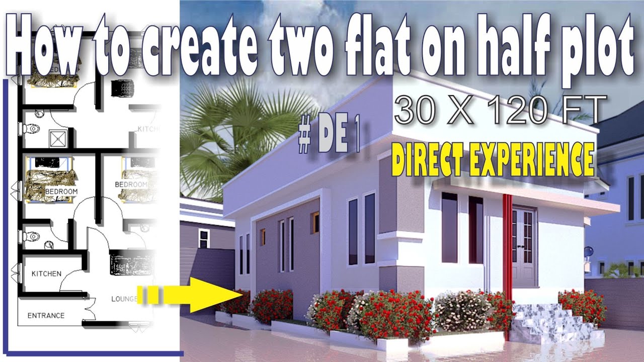 #DE1 How To create two flats on 30 by 120 ft plots of land: Revit ...