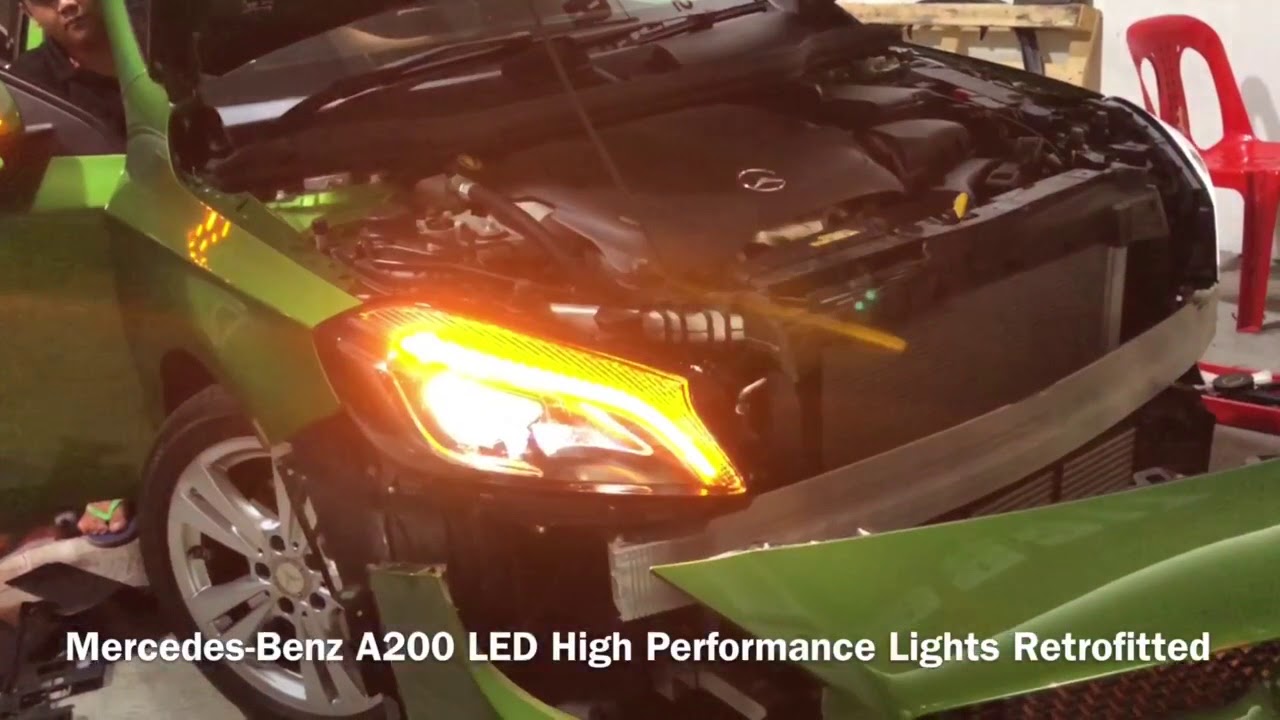 Mercedes-Benz A200 LED High Performance Lights Retrofitted - YouTube