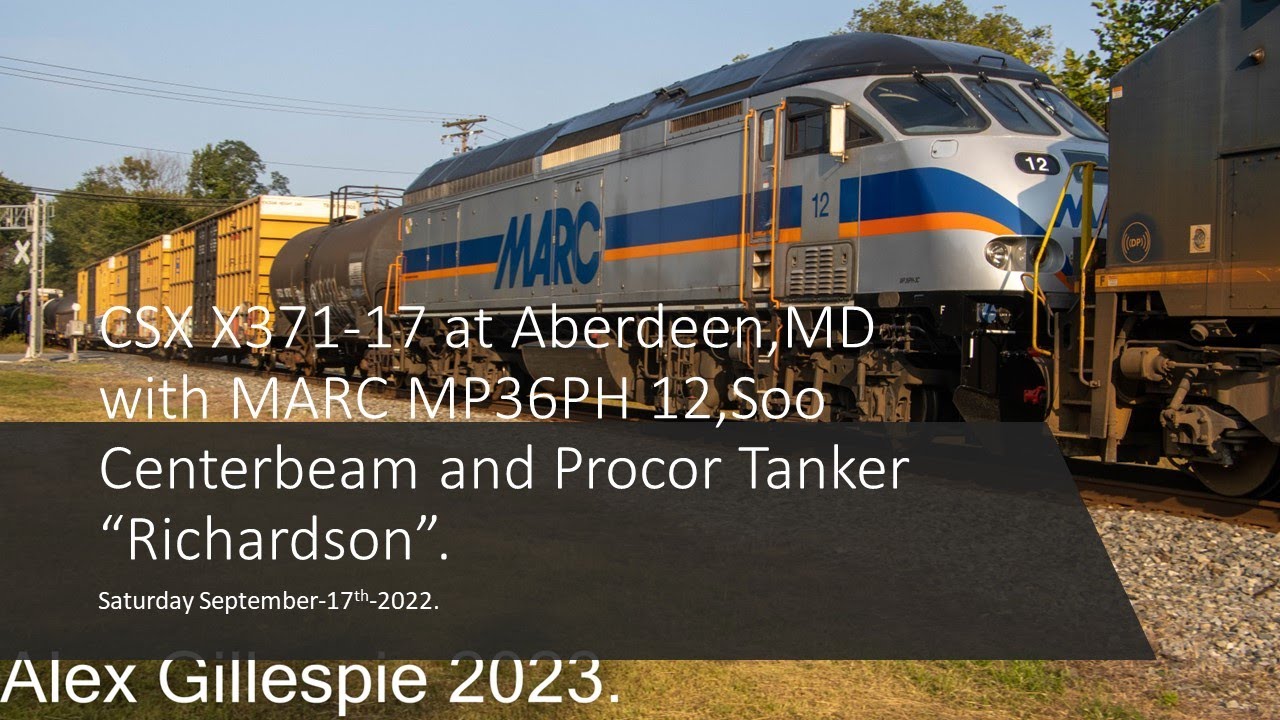 CSX Mixed Freight at Aberdeen, MD with MARC Unit! 09 17 2022 - YouTube