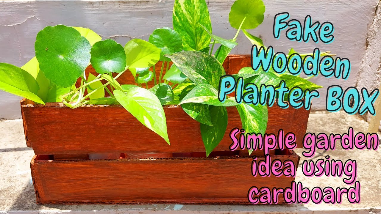 DIY Wooden planter box | Fake | DIY Planter box | Cardboard Planters ...