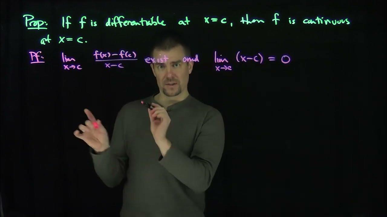A Proof that Differentiable Functions are Continuous - YouTube