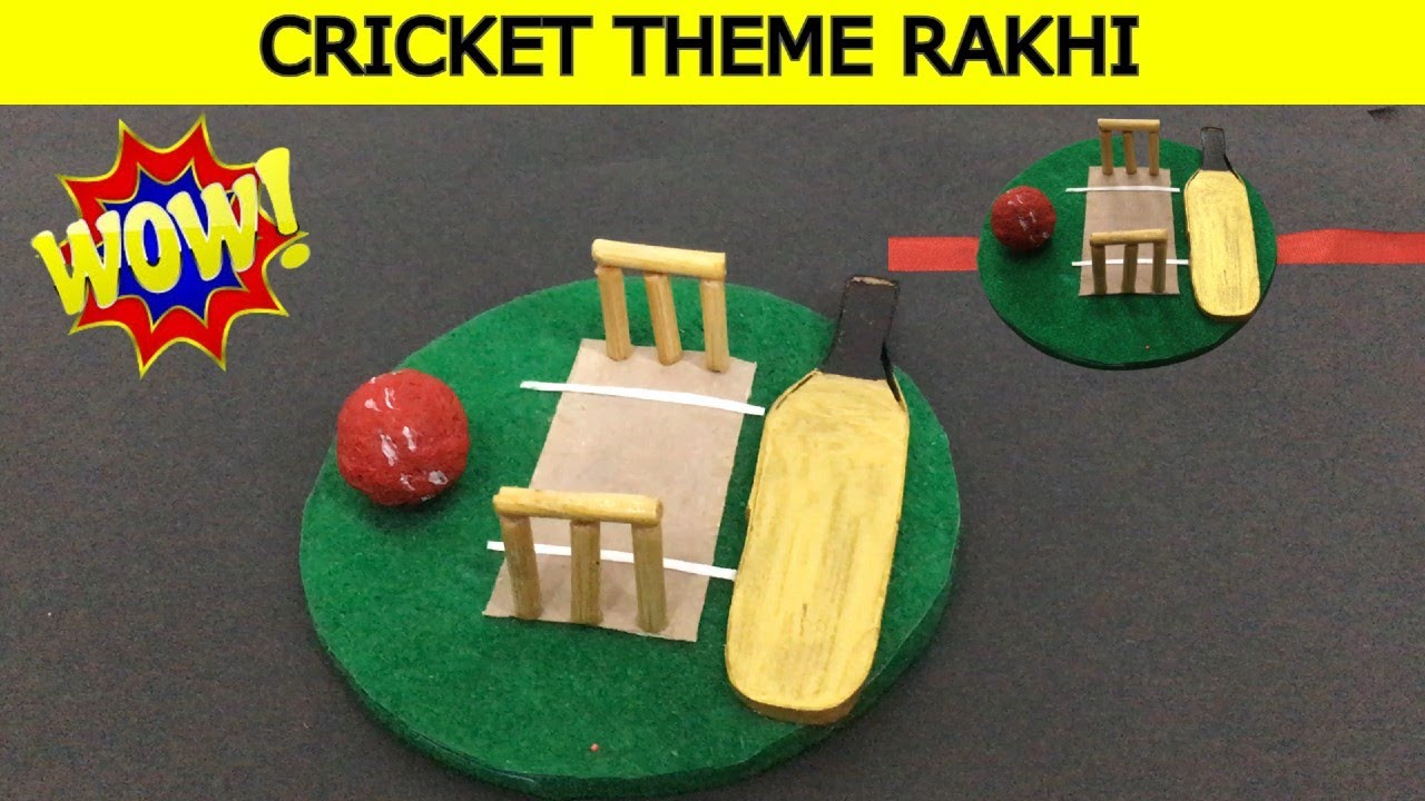 How to make Cricket Theme Rakhi | Making Cricket set | Homemade Rakhi ...