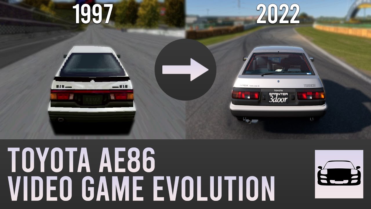 Toyota AE86 (Sprinter Trueno/Corolla) Video Game Evolution (1997-2022 ...