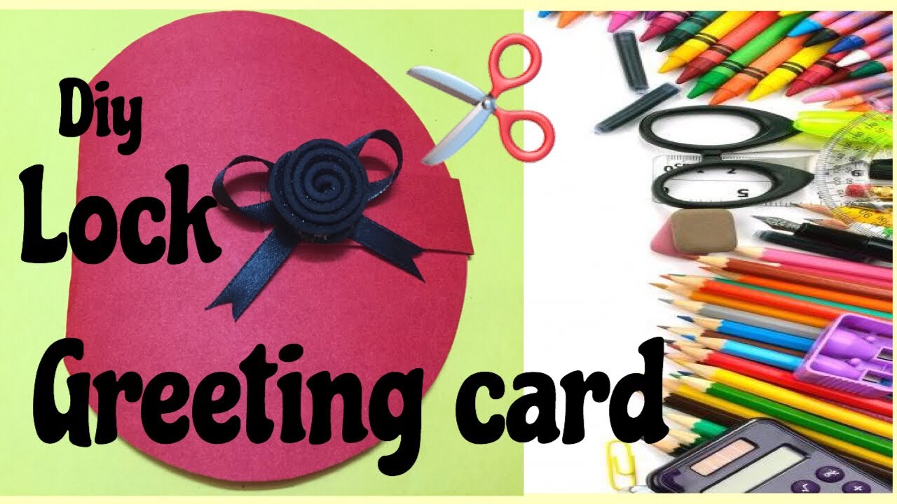 DIY ||easy || lock greeting card - YouTube