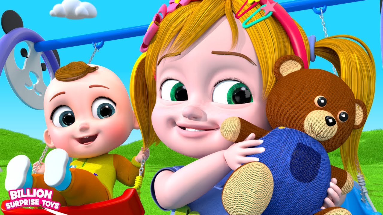 Teddy bear is going for a fun ride with little Zay and Dolly! - YouTube