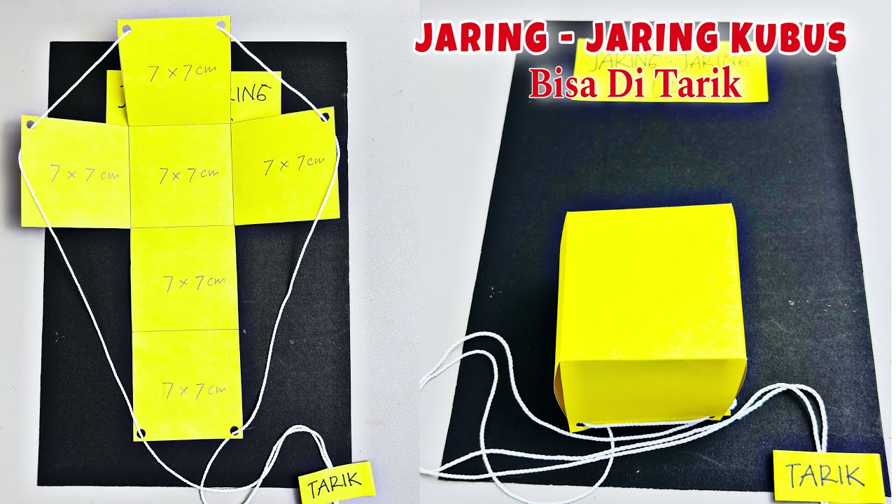 Cara Membuat Jaring Jaring Kubus Bisa Di Tarik || Buat Kubus Dari ...
