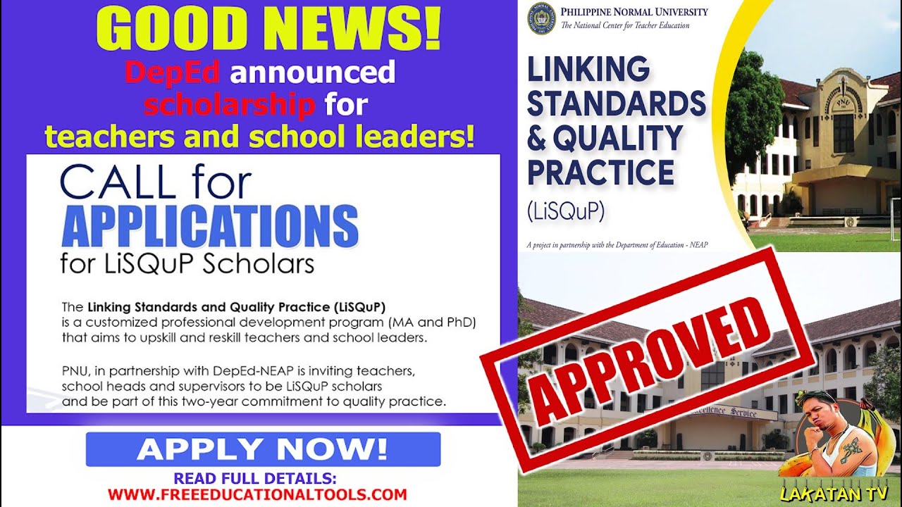 PNU LiSQuP SCHOLARSHIP - DepEd-NEAP | Lakatan TV - YouTube