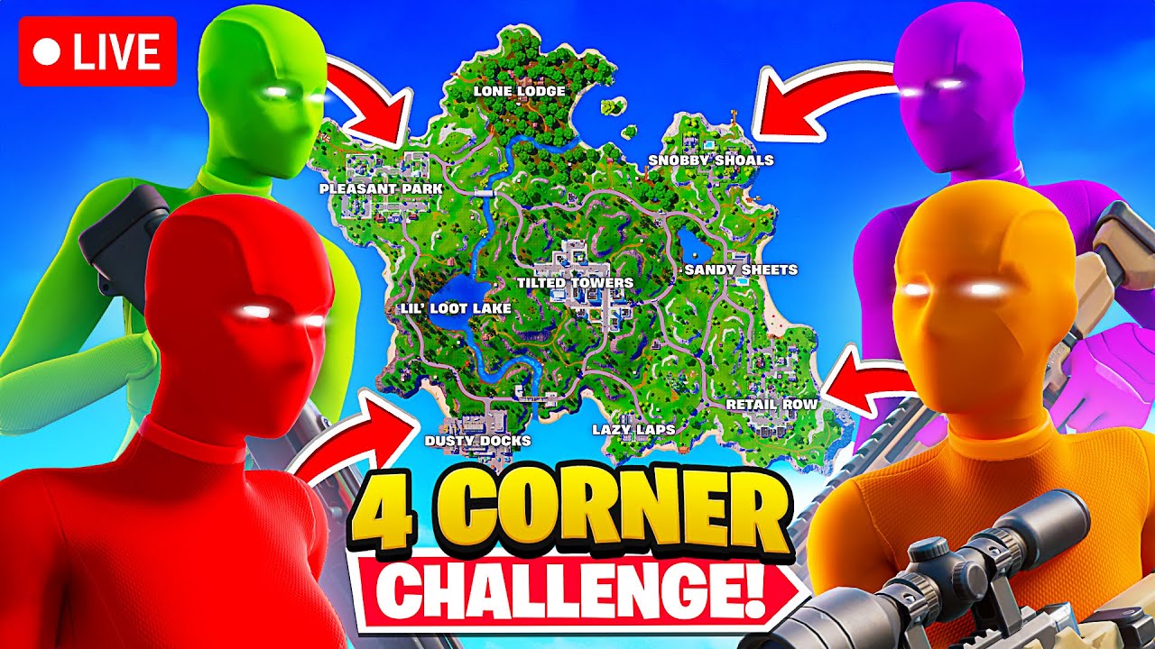 FORTNITE RELOAD *4 CORNER* CHALLENGE with FRIENDS! (High Eliminations ...