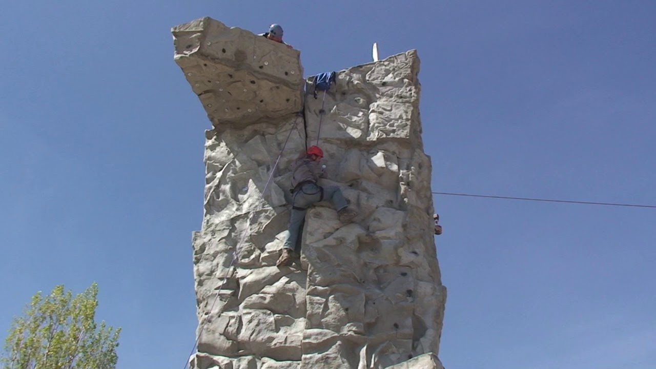 Rock Climbing Wall made with interlocking rock panels Part 2 - YouTube