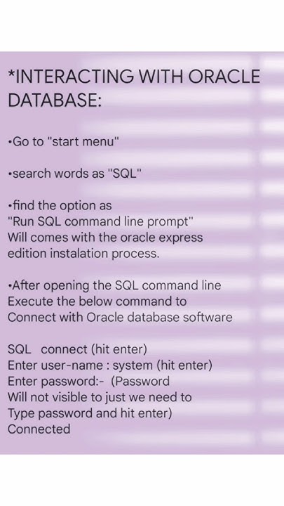 # interacting with Oracle database #oracle #shorts - YouTube