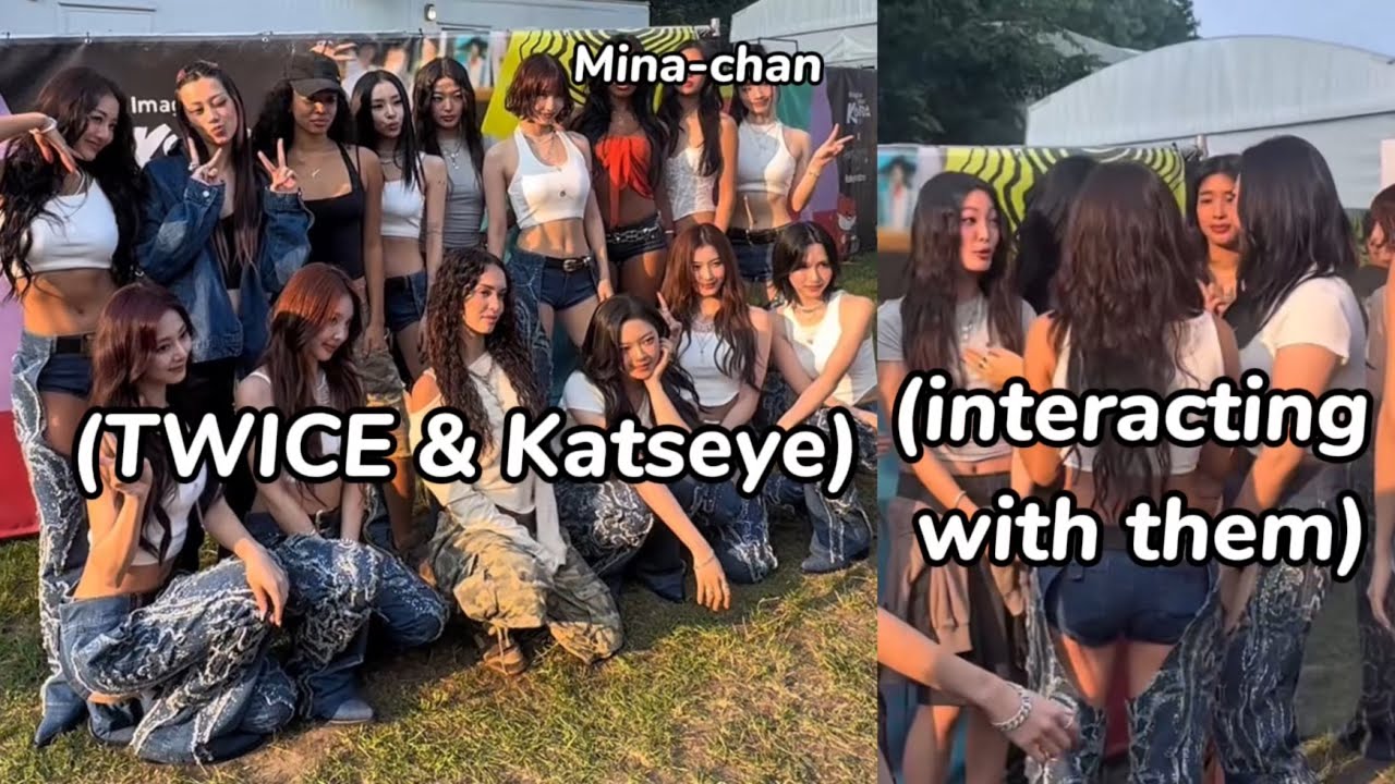 twice and katseye *shy* interaction at lollapalooza (possible collab ...