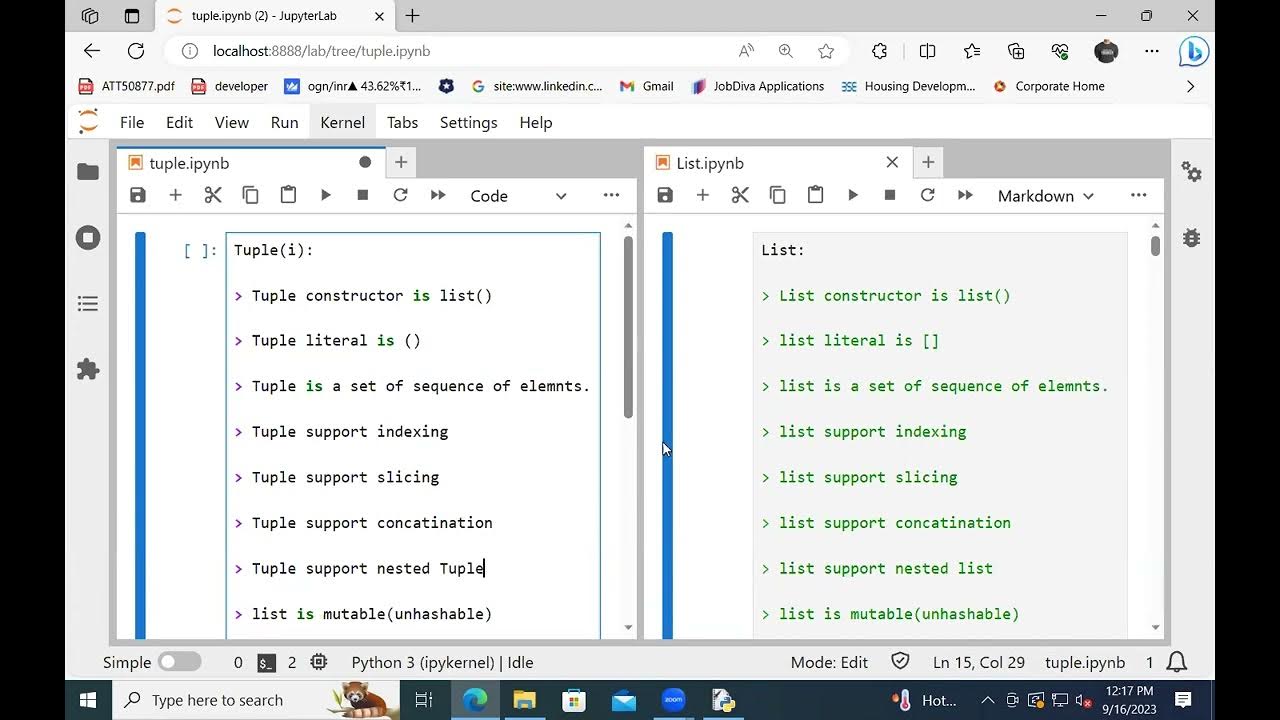 Tuple and set datatype Python Part 1 - YouTube