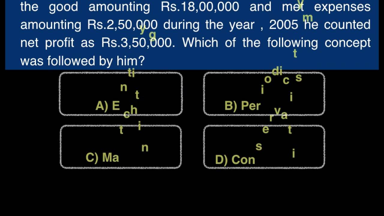 MCQS ON ACCOUNTING PRINCIPLES - YouTube