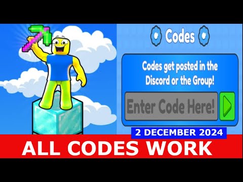 *ALL CODES* [☄️UPDATE!☄️] ⛏️ Block Miner Simulator ROBLOX | DECEMBER 2, 2024 - YouTube