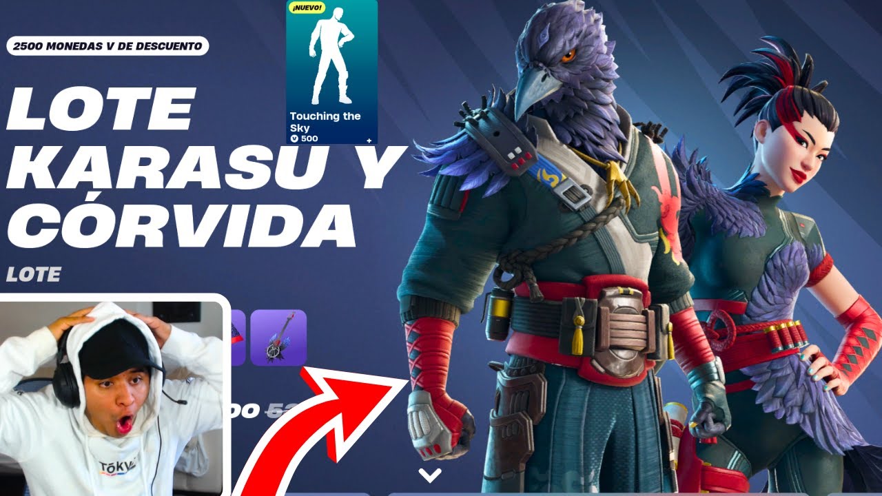 NUEVO BAILE DE RAUW ALEJANDRO Y SKINS CORVIDA, KARASU EN FORTNITE - YouTube