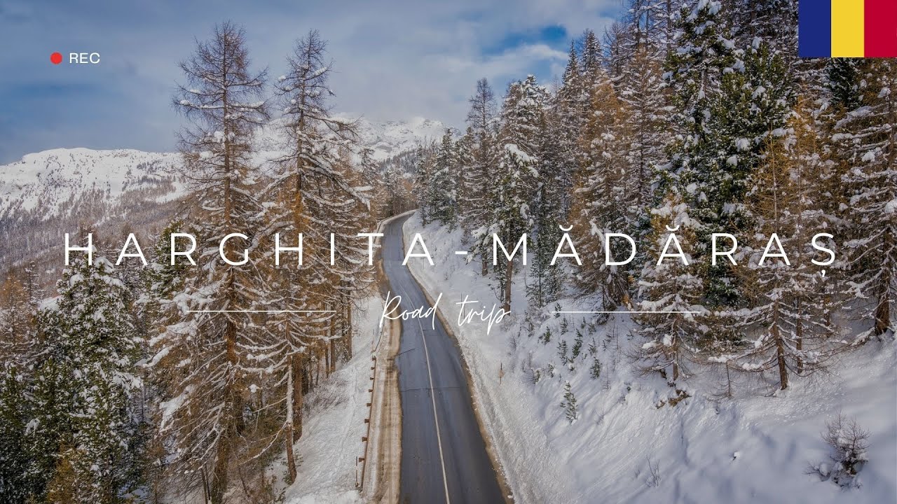 Harghita-Mădăraș, România - Urcare spectaculoasă iarna din satul ...