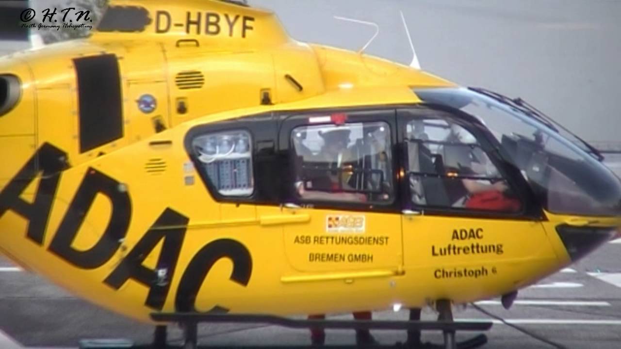 Christoph 6 Rescue Helicopter departure at Hospital Rotenburg - YouTube