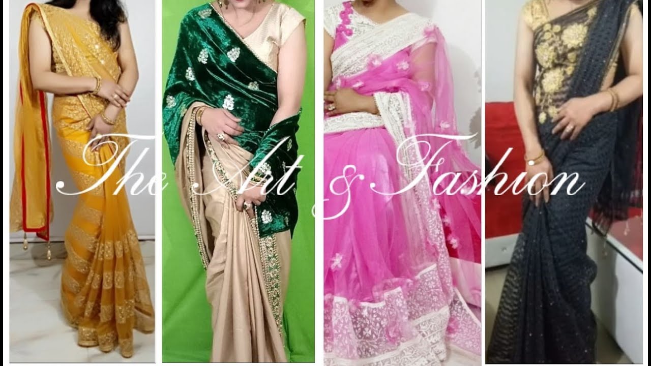 Make 6 Beautiful Designer Saree At Home | Easy way to make party-wear ...
