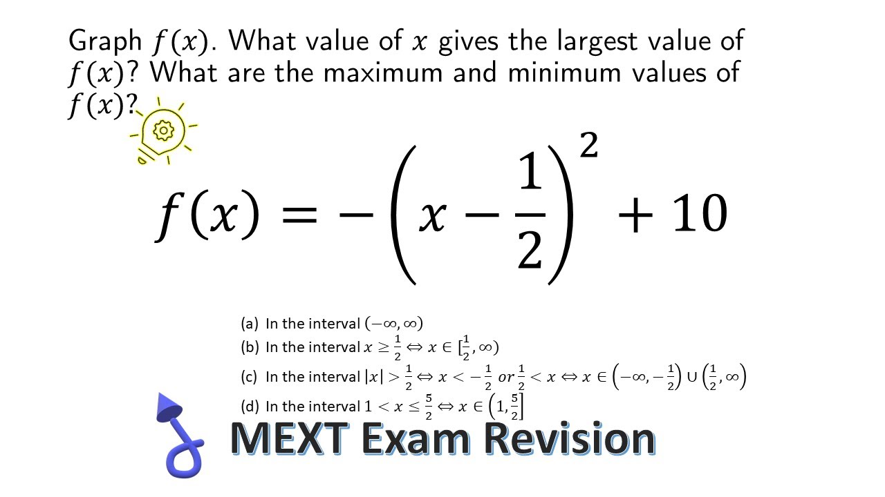 How to Find the Maximum and Minimum of a Parabola - MEXT Scholarship ...