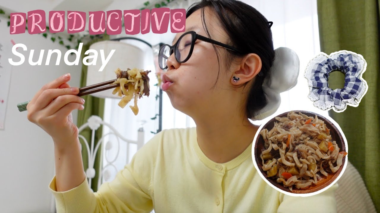 productive Sunday / tsuivan, scrunchie, new hairstyle..˚୨୧⋆｡˚ ⋆ - YouTube