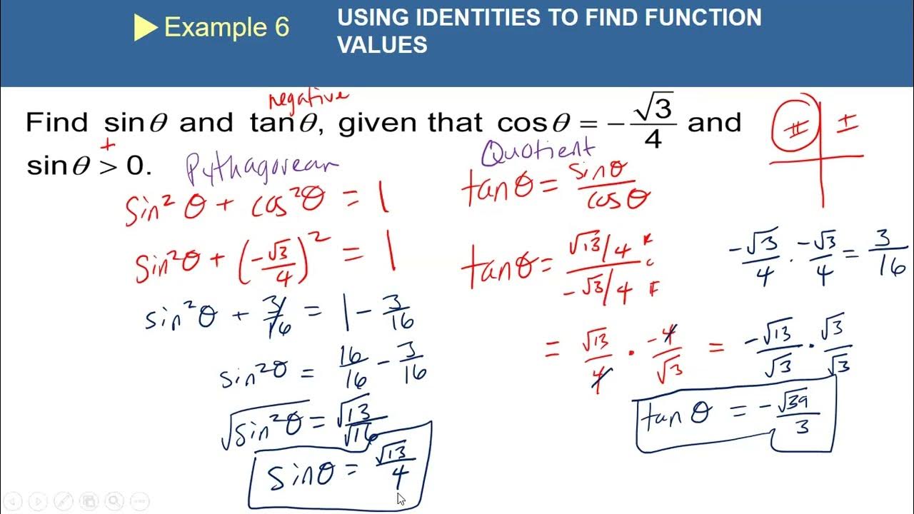 1.4 Trig Functions Ex. 4-7 - YouTube