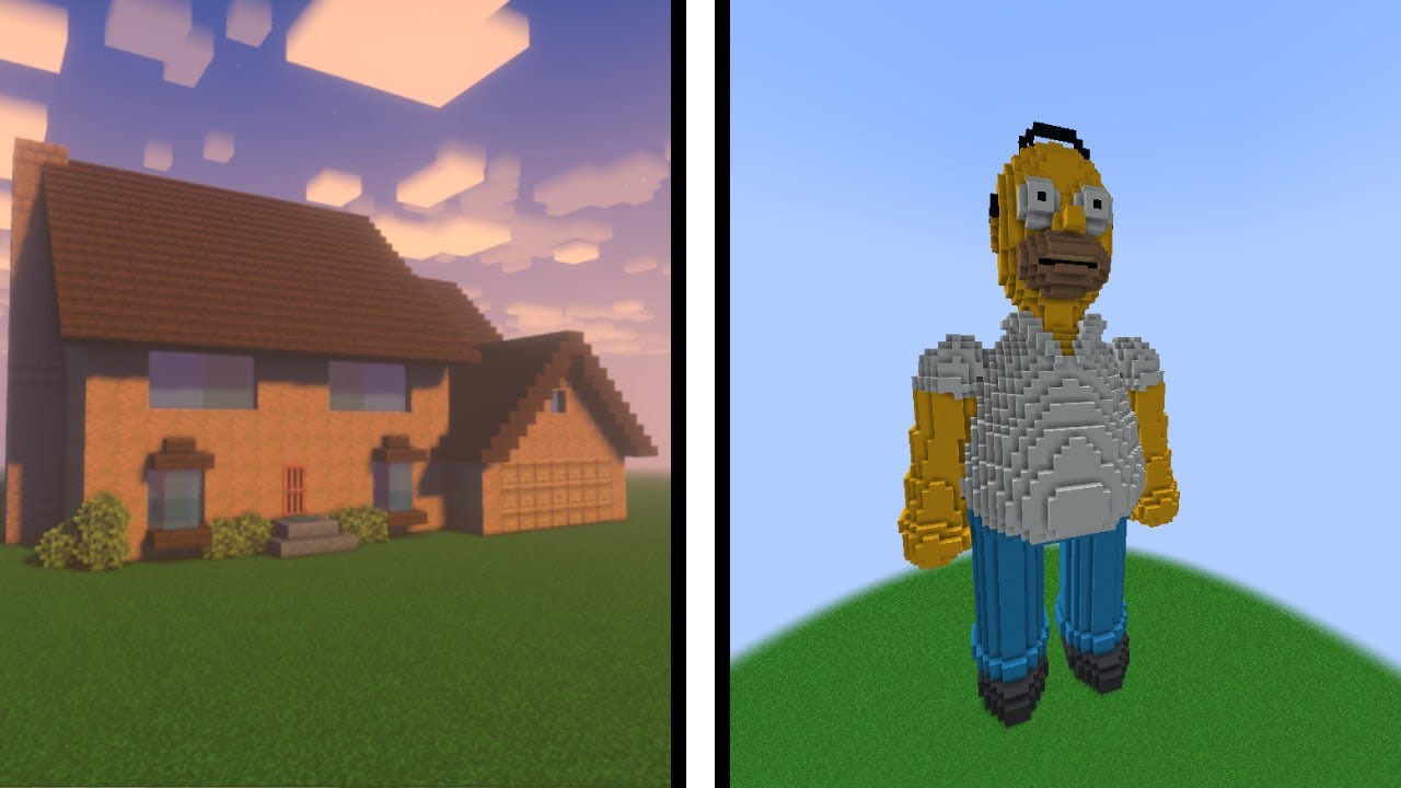 I Built The Simpsons Characters In Minecraft! - Build Showcase - YouTube