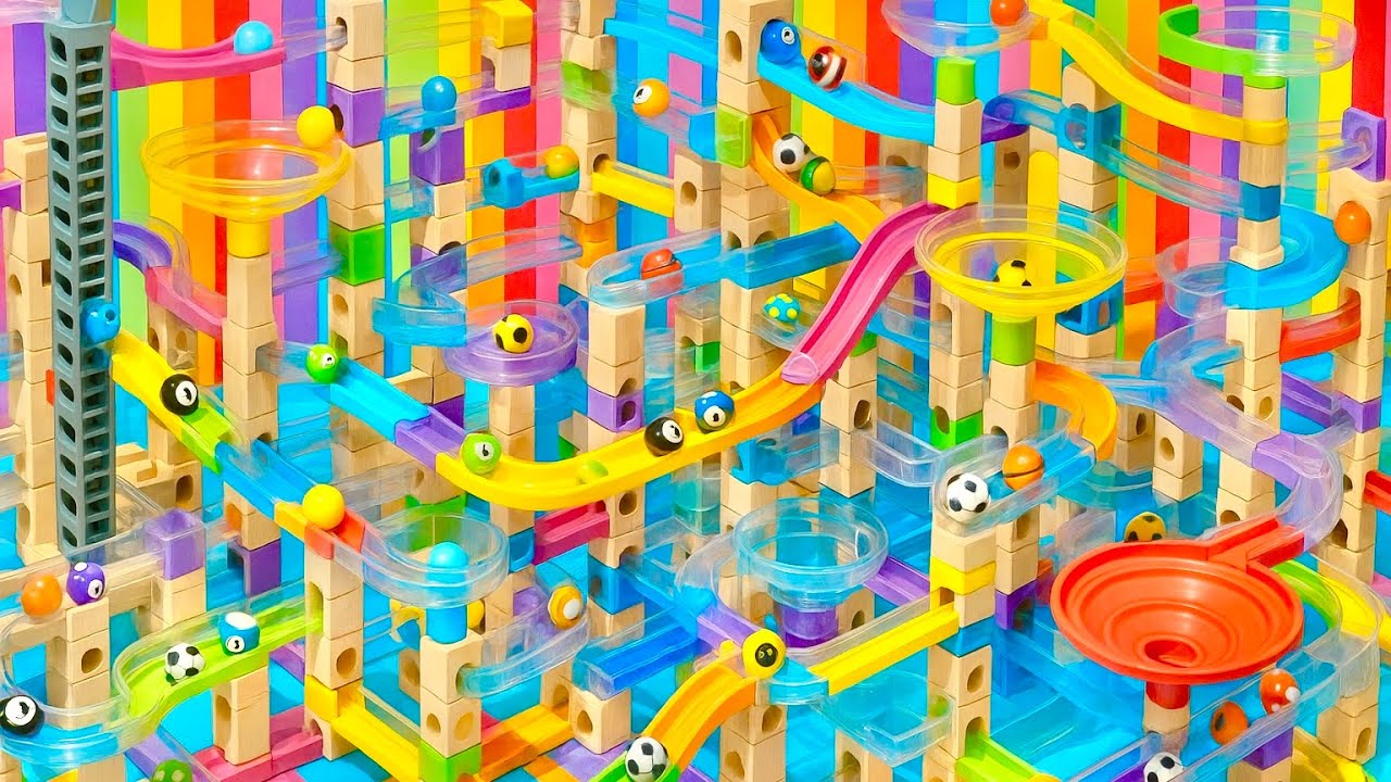 Marble Run Whispering Balls Tranquility Race ASMR Rollercoaster - YouTube
