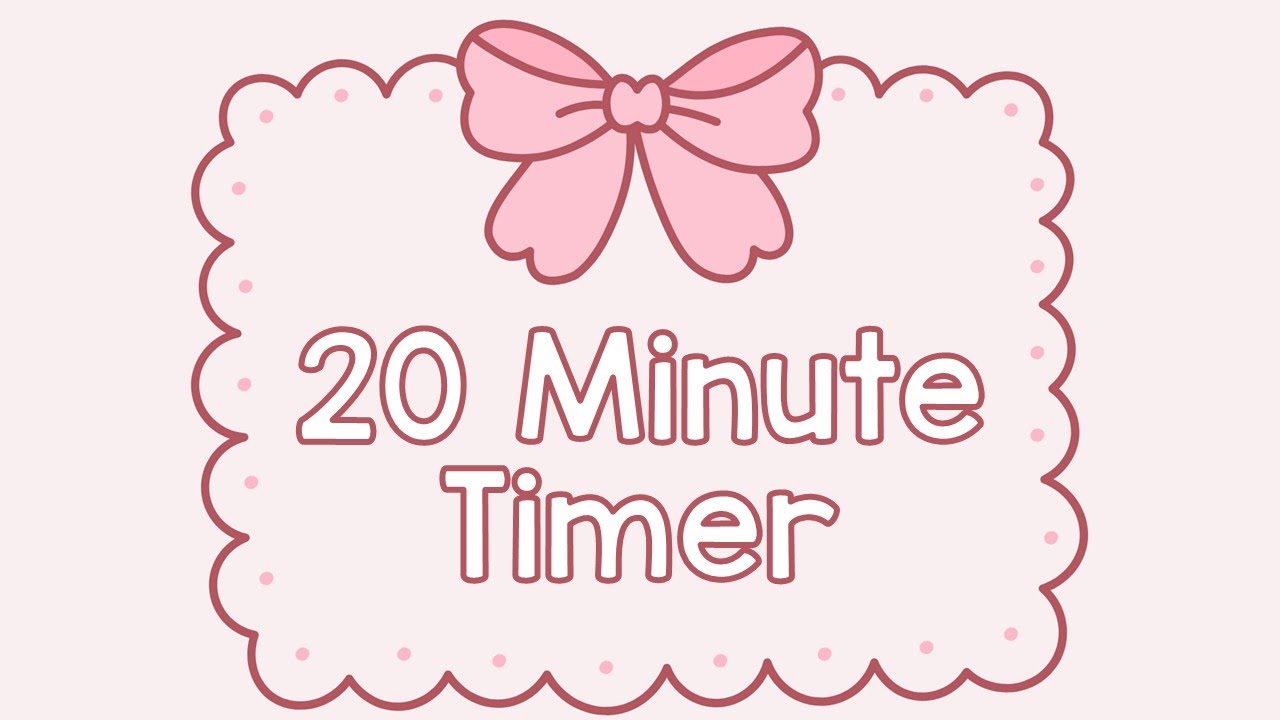 20 Minute Timer - Cute Coquette Bow Framed Timer - Calm Ending Chime ...