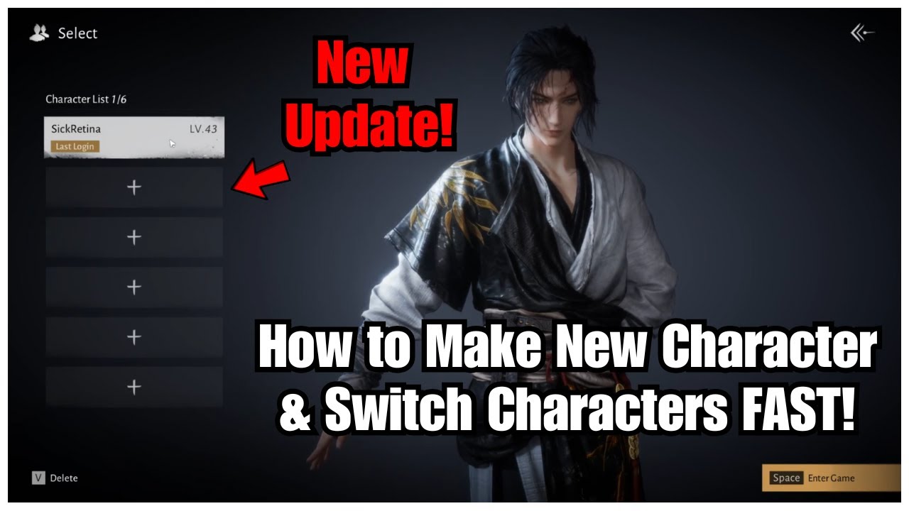 Where Winds Meet - How to Make a New Character & Switch Characters FAST ...