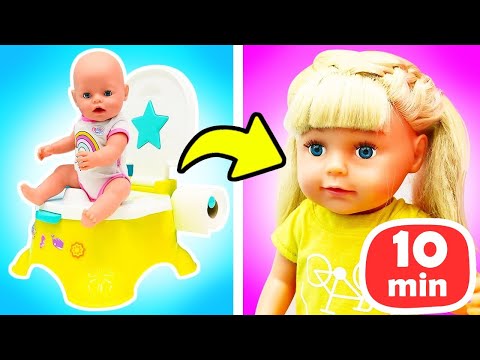 Ayşe ile bebek bakma oyunları. Oyuncak bebek için tuvalet eğitimi