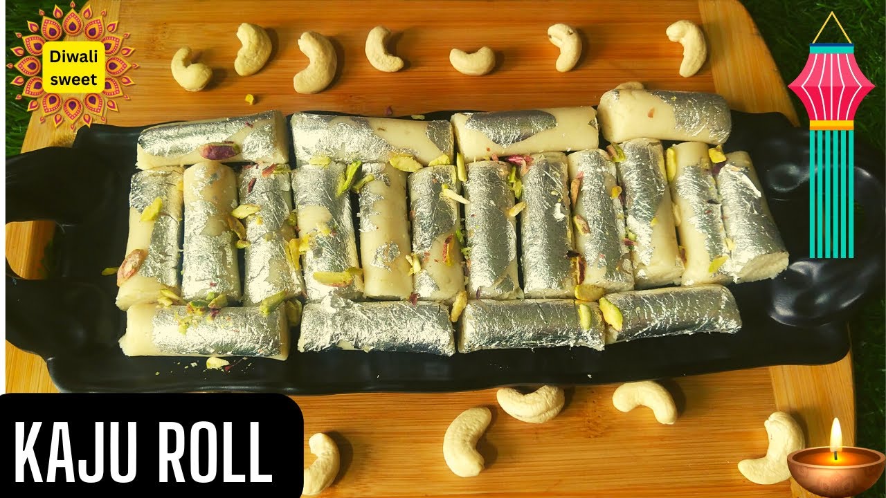 सिर्फ 5 min में बिना गैस जलाए महंगी मिठाई बनाएं || Kaju Roll || Cashew ...