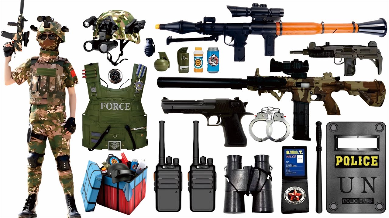 Open the box and collect toy guns, M416 assault rifles, RPG rocket ...