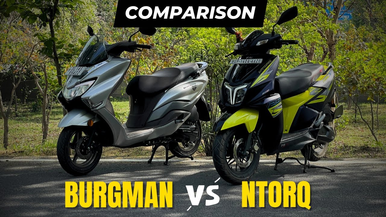 New Suzuki Burgman EX vs TVS Ntorq XT - 125cc Scooter Comparison! - YouTube