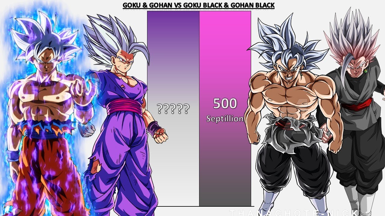Goku & Gohan VS Goku Black & Gohan Black POWER LEVELS - DB/DBZ/DBGT/DBS ...