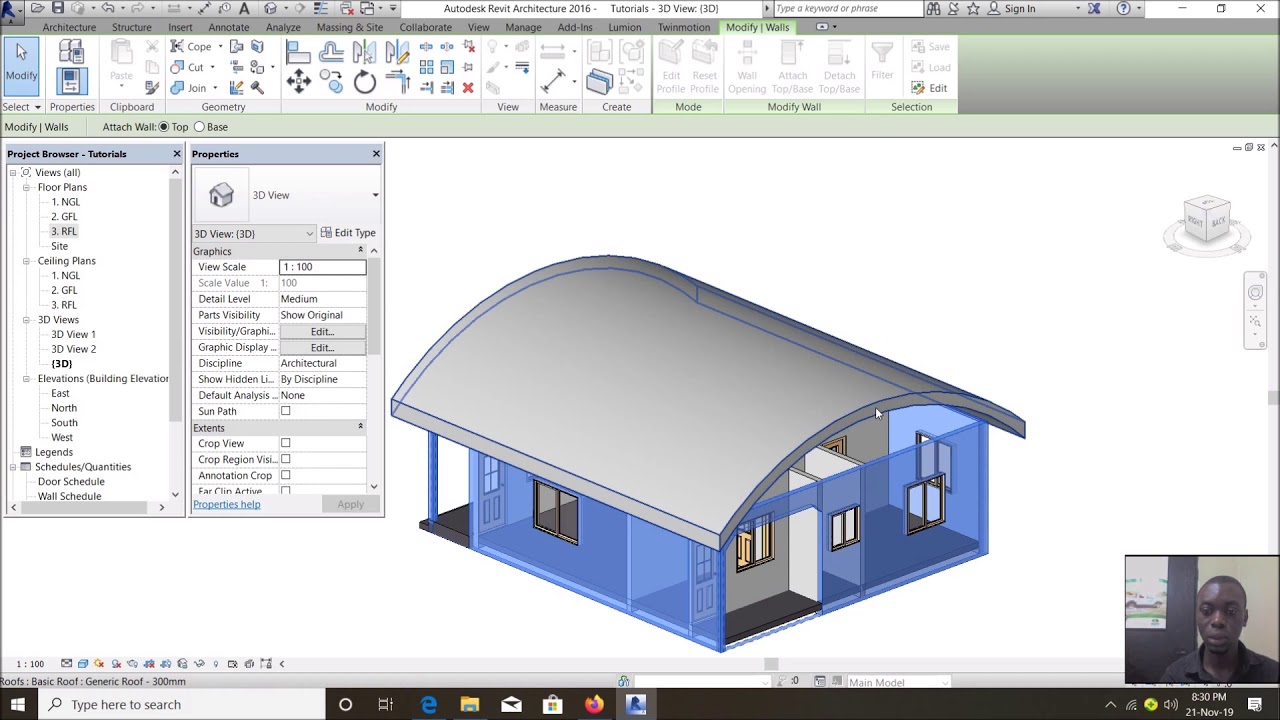 How to Model Roof by Extrusion in Revit - YouTube