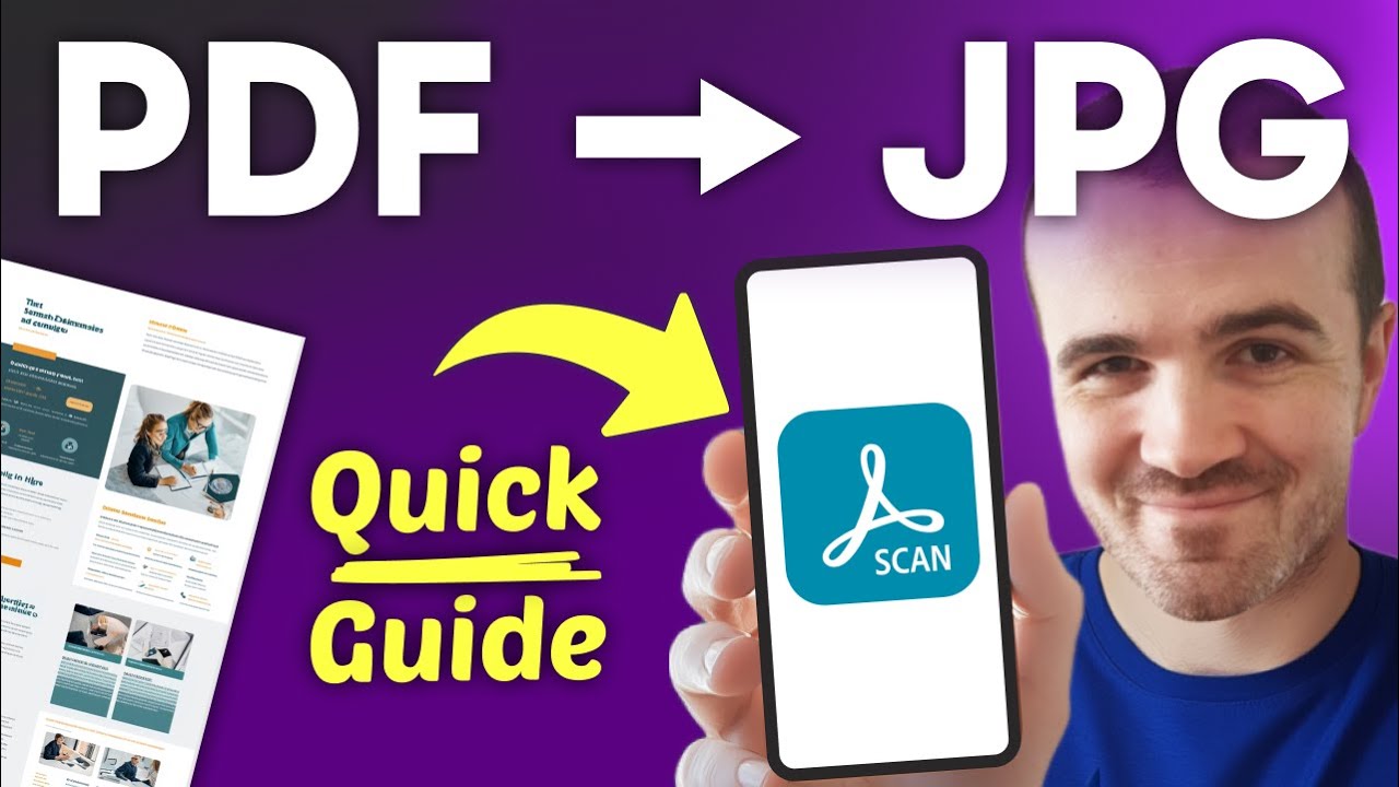 How to CONVERT a PDF to JPG in Adobe Scan (Step by Step) - YouTube