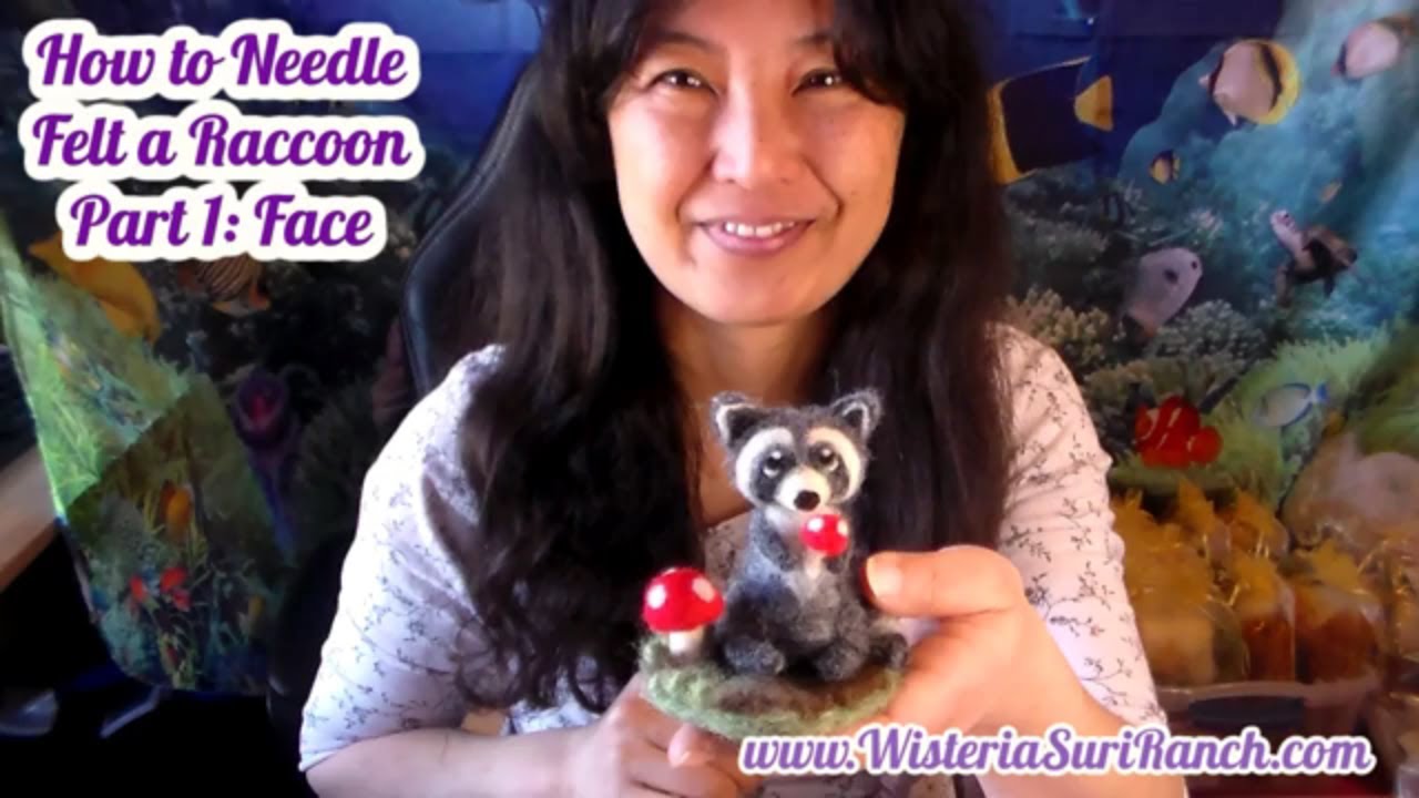 Needle Felted Raccoon: Part 1 Face - YouTube
