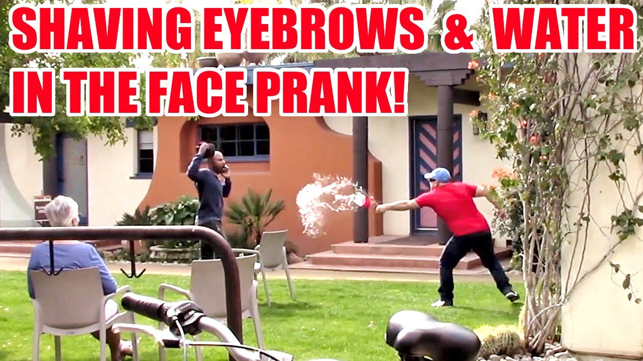 Shaving Eyebrows & Water In The Face Prank! - YouTube
