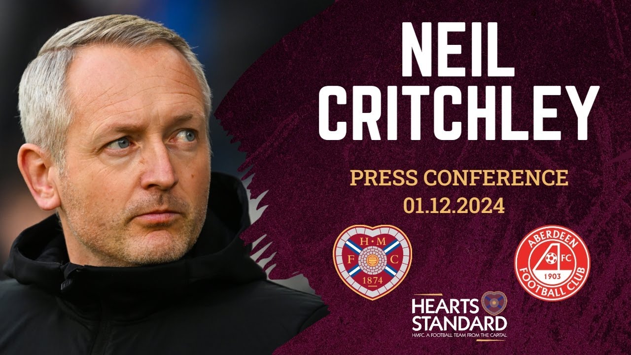Neil Critchley on Hearts' draw with Aberdeen, Musa, Shankland and ...