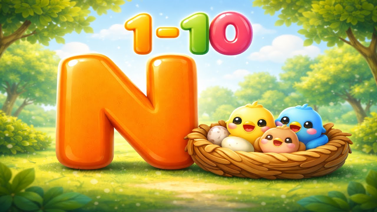 N is for Nest 🪺 | Learn Alphabets & Counting Numbers for Kids | ABC ...