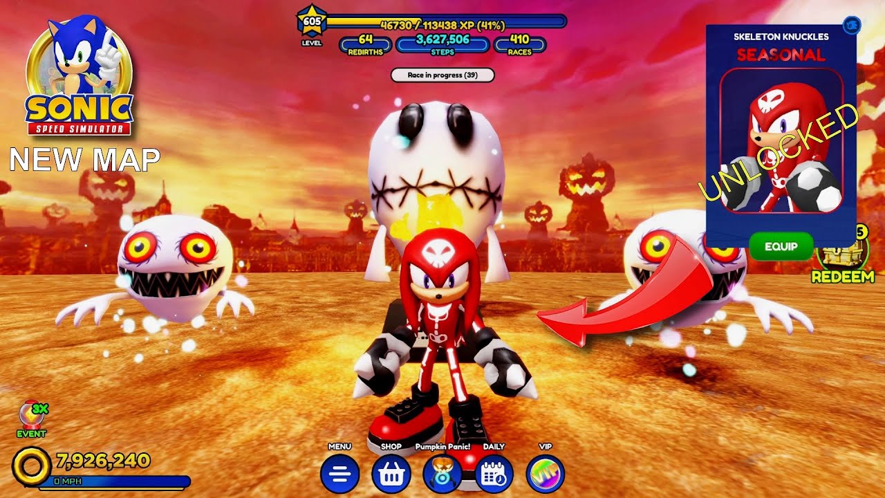 HELPING SKELETON KNUCKLES TO SAVE ROUGE. NEW MAP | Sonic Speed ...