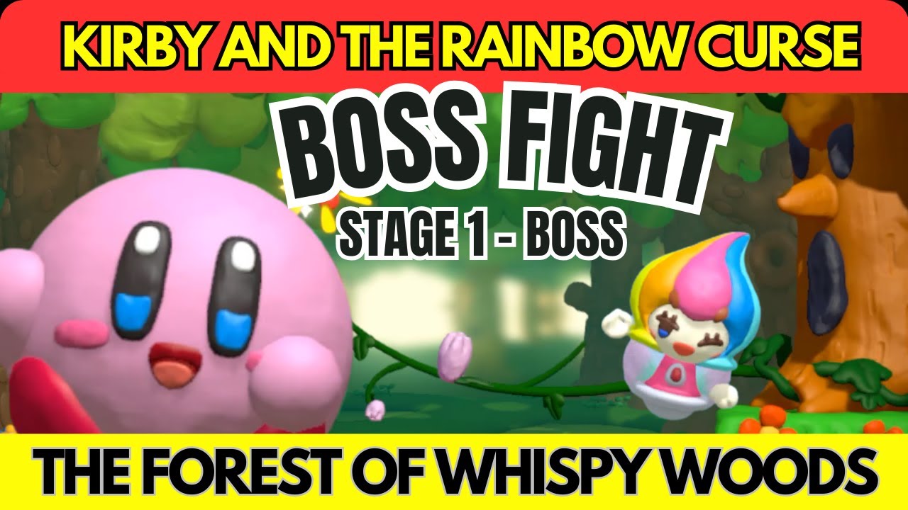 Kirby and the Rainbow Curse Full Screen - KIRBY BOSS FIGHT Level 1 ...