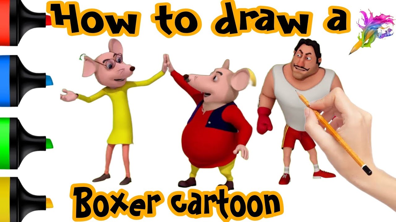 How To Draw Boxer From Motu Patlu | Boxer Drawing Step By Step Tutorial ...