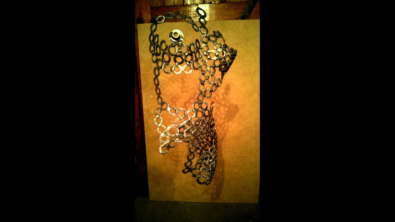 Scrap art - woman metal torso.... - YouTube